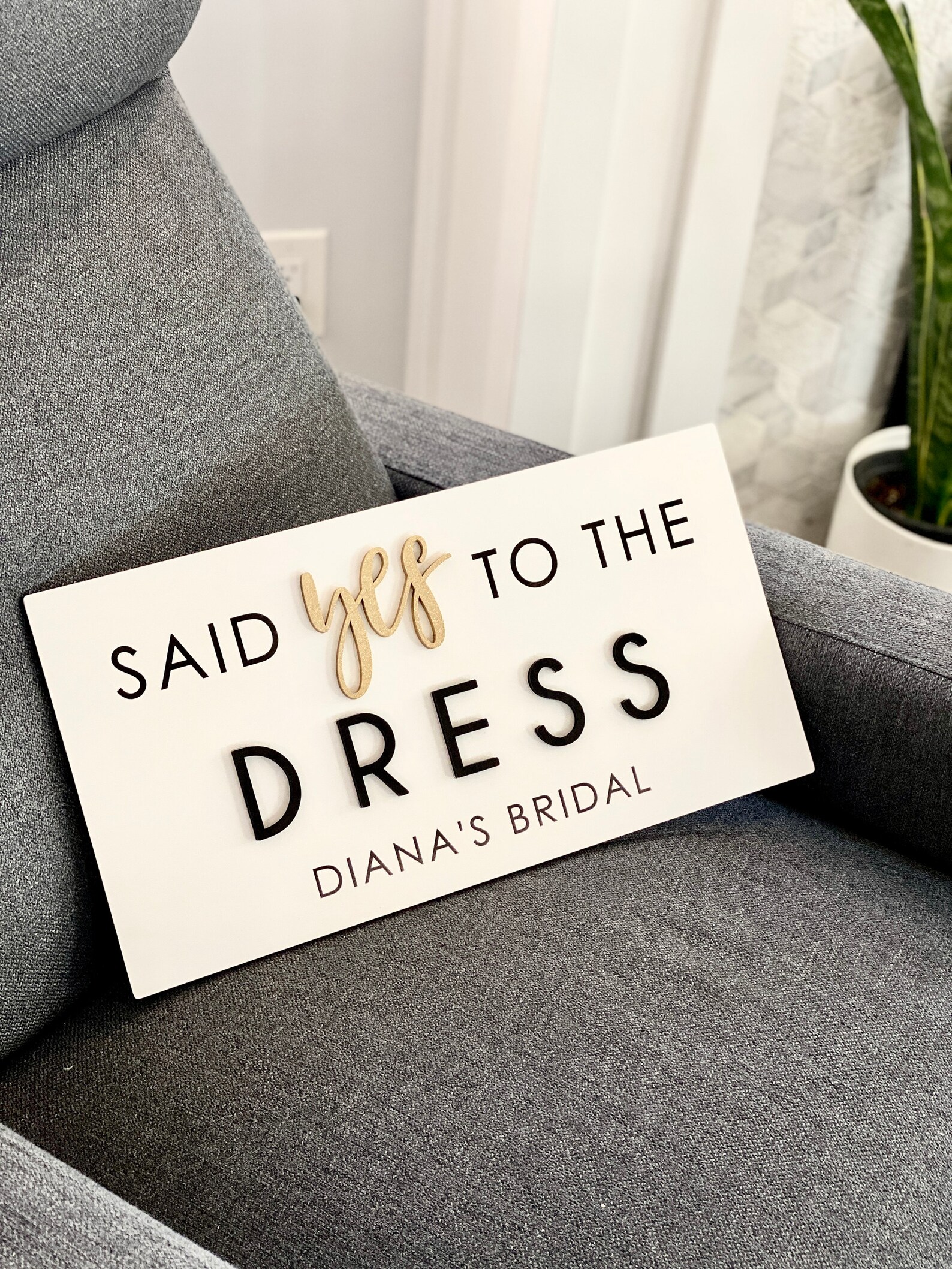 Personalized Said Yes to the DRESS Sign, Bridal Sign, Wedding Sign ...