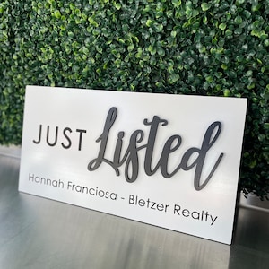 Personalized Just Listed Sign, Realtor Sign, for Sale Sign, Open House ...