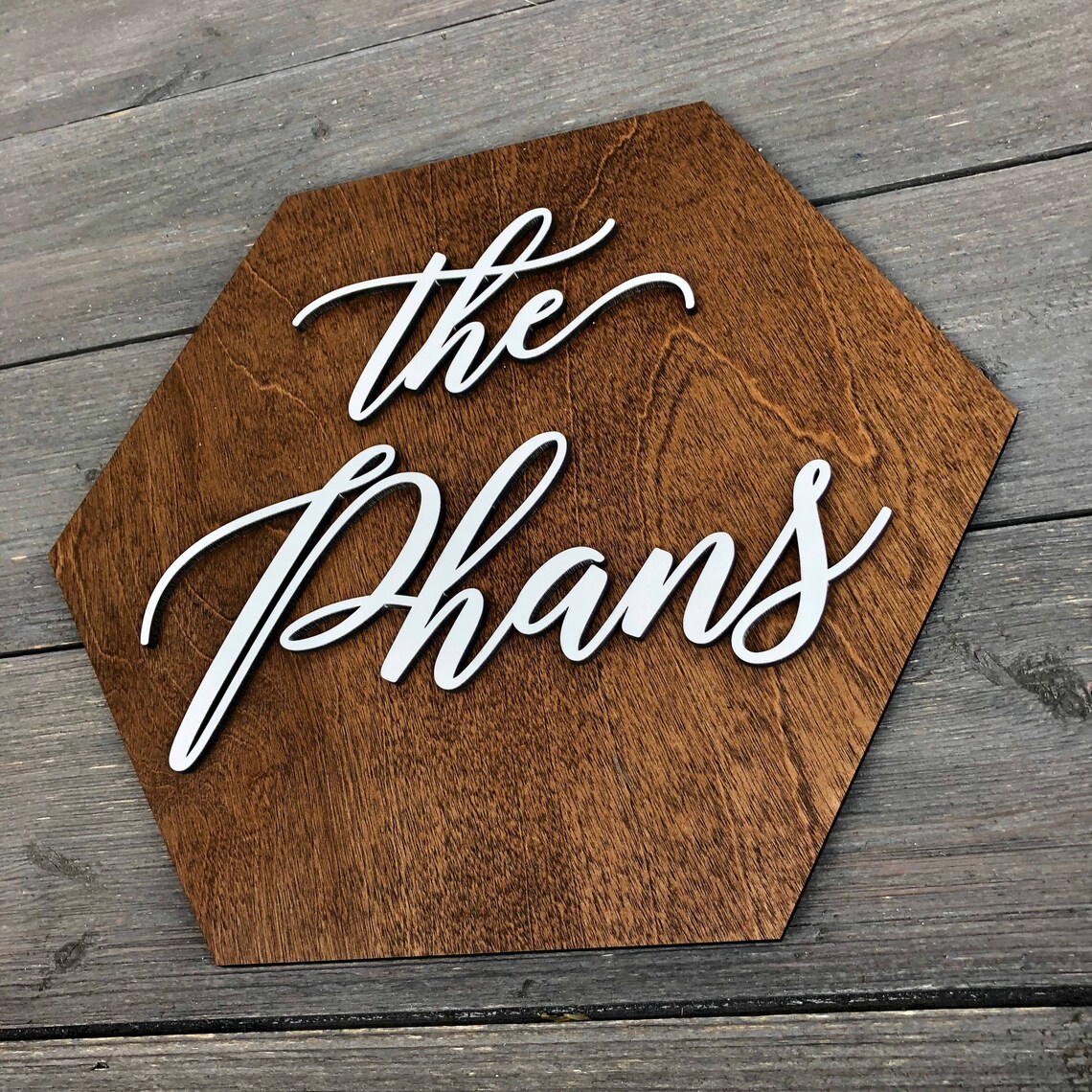 Personalized Hexagon Family Name Plank Sign Wedding Guestbook - Etsy