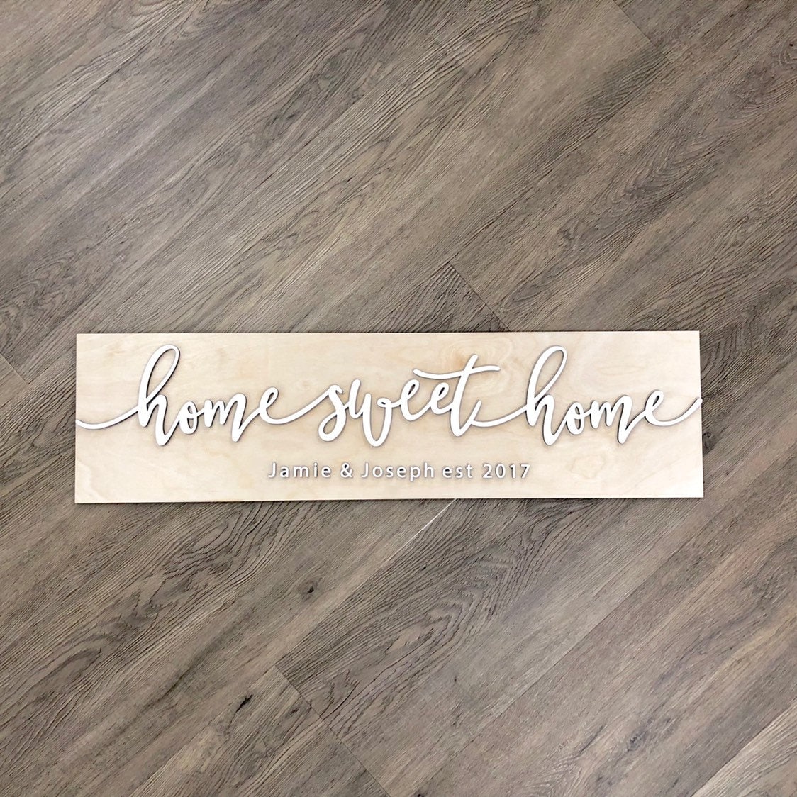 Personalized Home Sweet Home Wood Sign, Wedding Guestbook Alternative ...