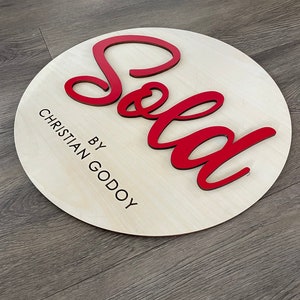 Personalized Circle Sold Sign, 16x16 Inches, Realtor Sign, Real Estate ...