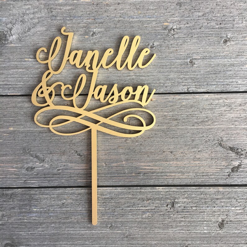 Personalized 2 Name Cake Topper Font 2 With Ornament 6 | Etsy