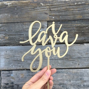 I Lava You Wedding Cake Topper 6" Inches Unique Laser Cut Wood ...