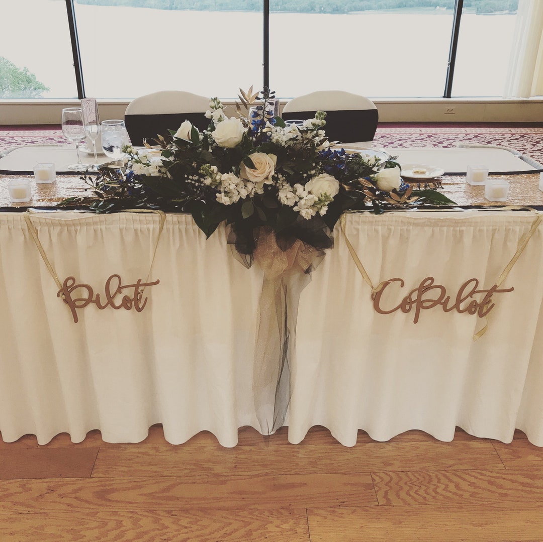 Pilot and Co-pilot Chair Sign, Laser Cut Wood Wedding Decor - Etsy