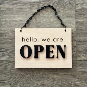 Open Closed Sign | Double Sided Wood Retail Sign - Etsy
