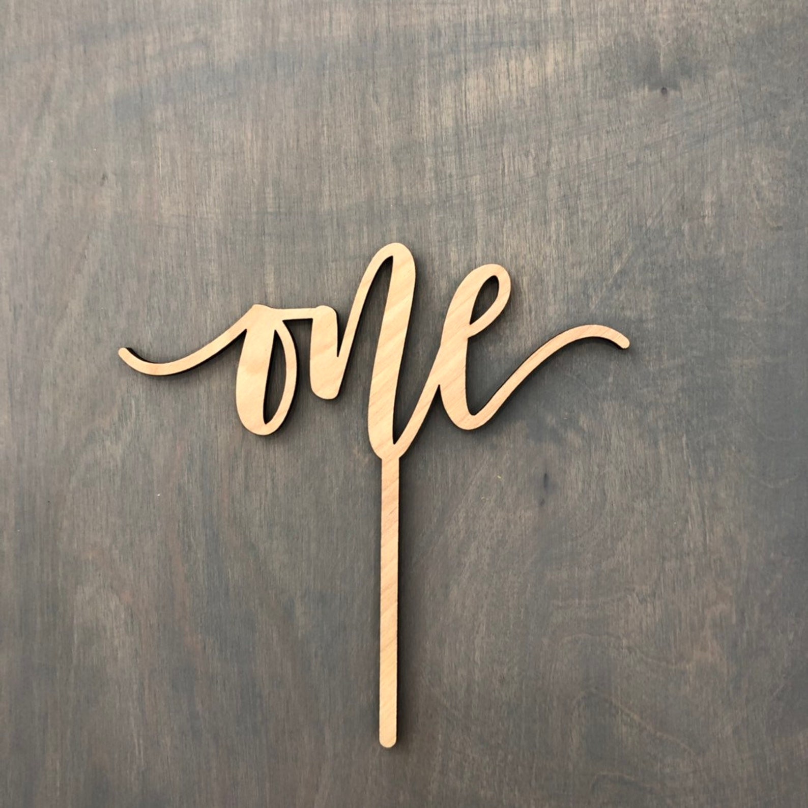 Wooden ONE Cake Topper, First Birthday, 6" Wide - Etsy