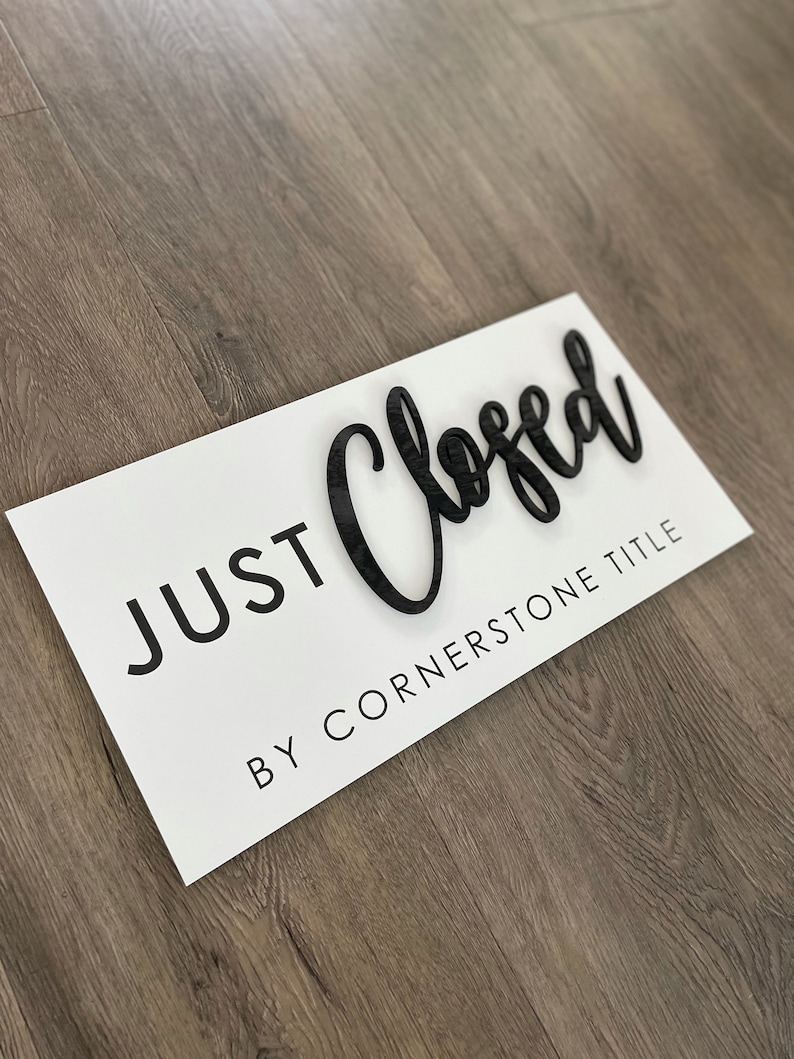 Personalized Just Closed Sign Realtor Sign Real Estate Agent | Etsy