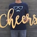 Cheers Sign - Sign Cheers, Large Bar Sign, Non-personalized, Large Wood ...