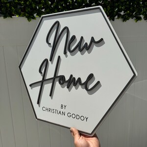 Personalized New Home Hexagon Sign, 20.5"x18" Inches, Custom Realtor ...