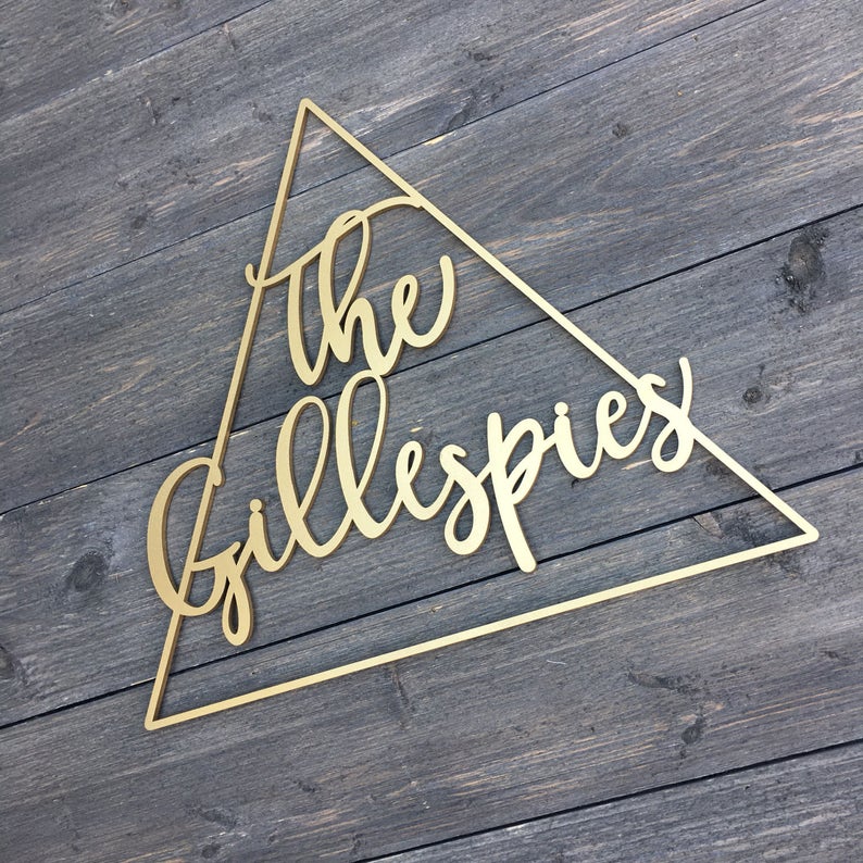 Personalized Triangle Sign 12.5w X 11h Inches - Etsy New Zealand