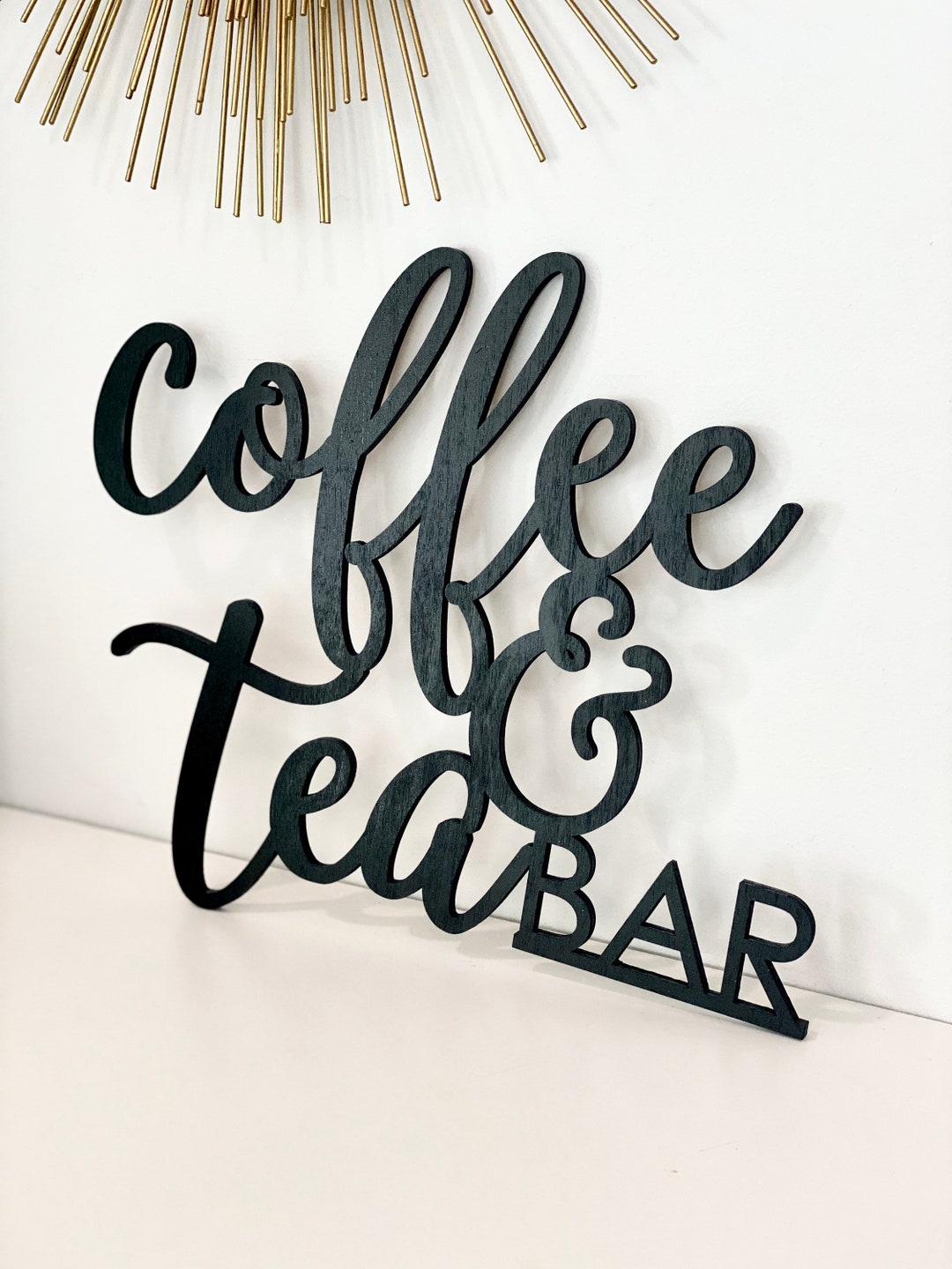 Coffee & Tea Bar Wall Sign, Small, 12in X10in, No Backboard - Kitchen ...