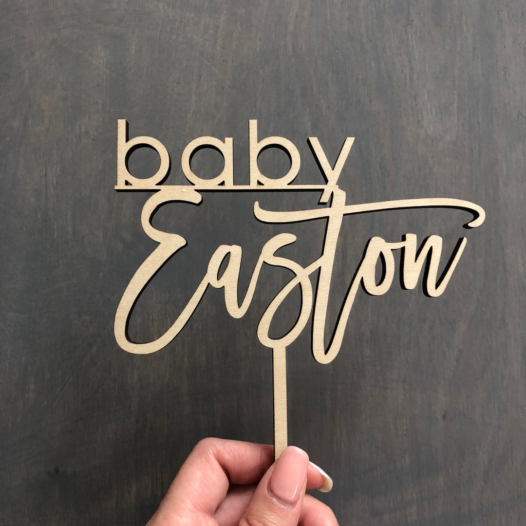 Personalized Baby Name Cake Topper, 6" Inches Wide, Custom Cake Topper ...