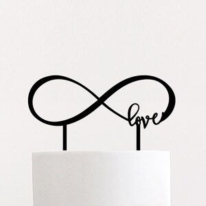 Infinite Love Wedding Cake Topper 8" Inches, Unique Infinity Laser Cut ...