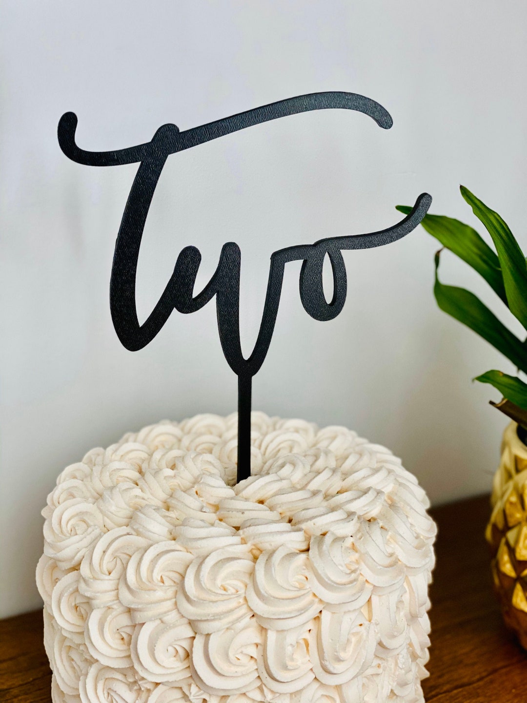 TWO Cake Topper | 2nd Birthday Topper | Laser Cut | Baby Girl Baby Boy ...
