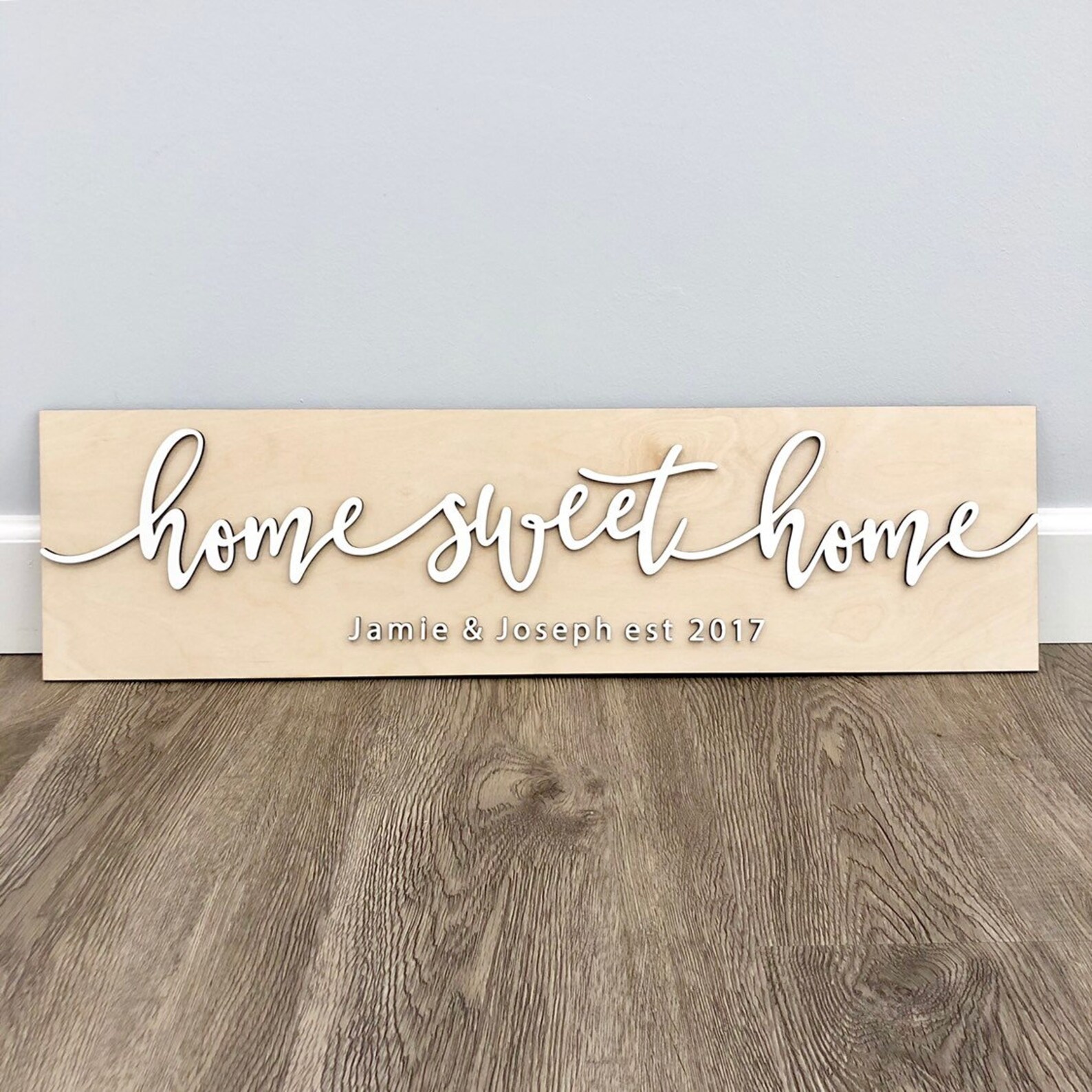 Personalized Home Sweet Home Wood Sign, Wedding Guestbook Alternative ...
