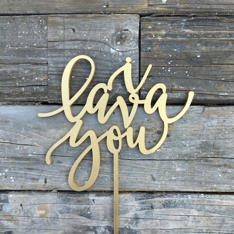 I Lava You Wedding Cake Topper 6" Inches Unique Laser Cut Wood ...