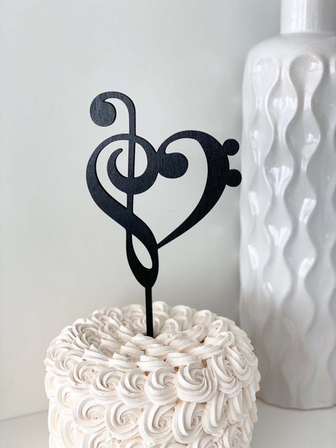 Love Music Note Cake Topper for Weddings Events Parties Laser Cut by ...