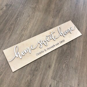 Personalized Home Sweet Home Wood Sign, Wedding Guestbook Alternative ...
