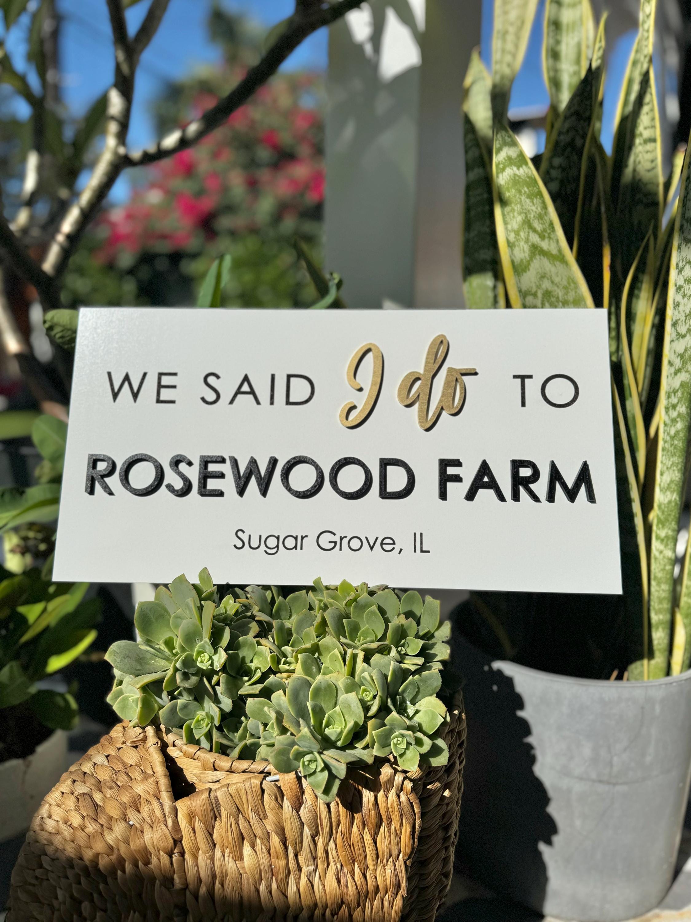 Personalized We Said I Do Venue Sign, Bridal Photo Prop, Wooden Wedding ...