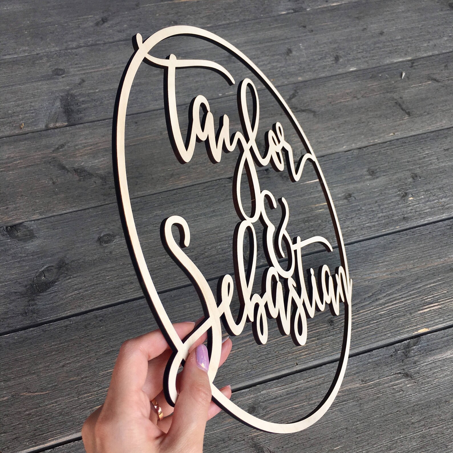 Personalized Circle Name Sign Various Sizes Wooden Name - Etsy