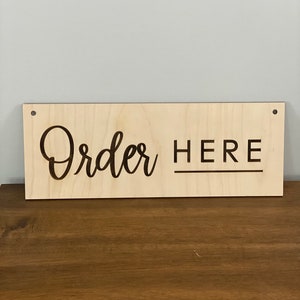 Order Here Signage or Pick up Here Sign - Small Business Decor - Coffee ...