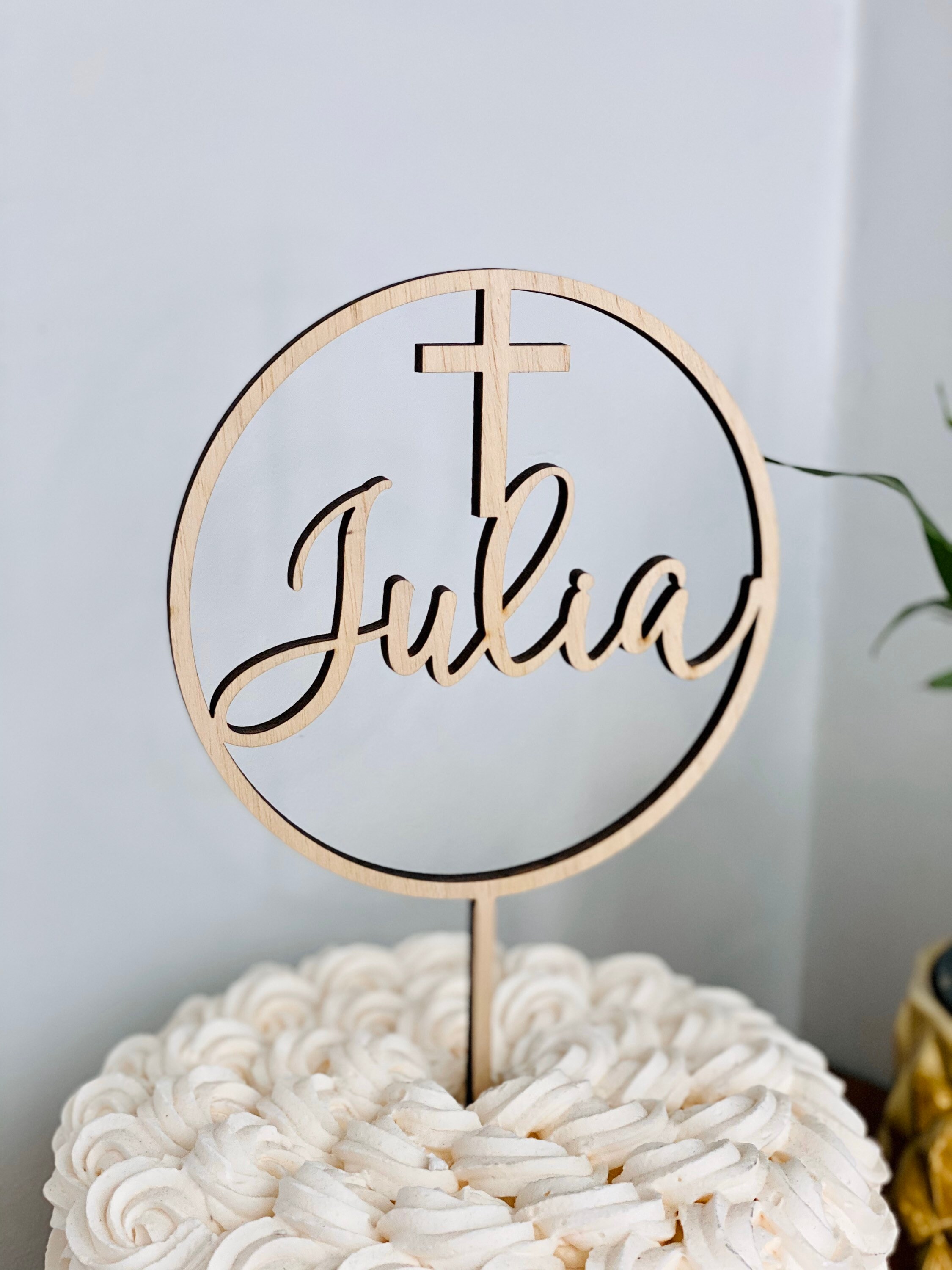Personalized Wooden Cross Cake Topper, Baptism, First Communion (5 Inch ...