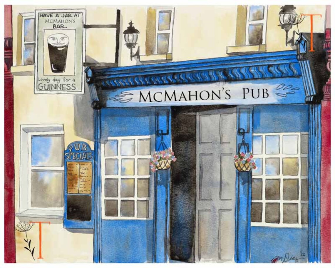 Personalized Pub Painting Fine Art Print Irish Pub Ireland Custom Print ...