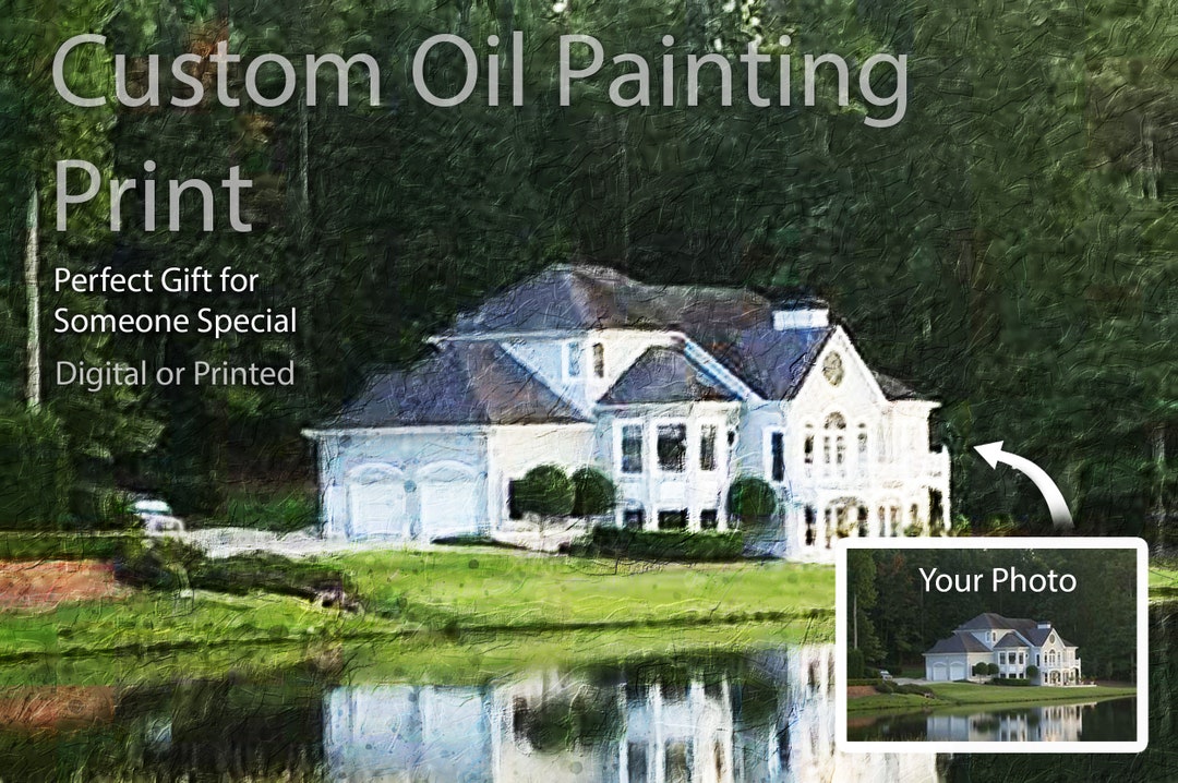 Custom Oil House Portrait Print,watercolor House Painting,personalized ...