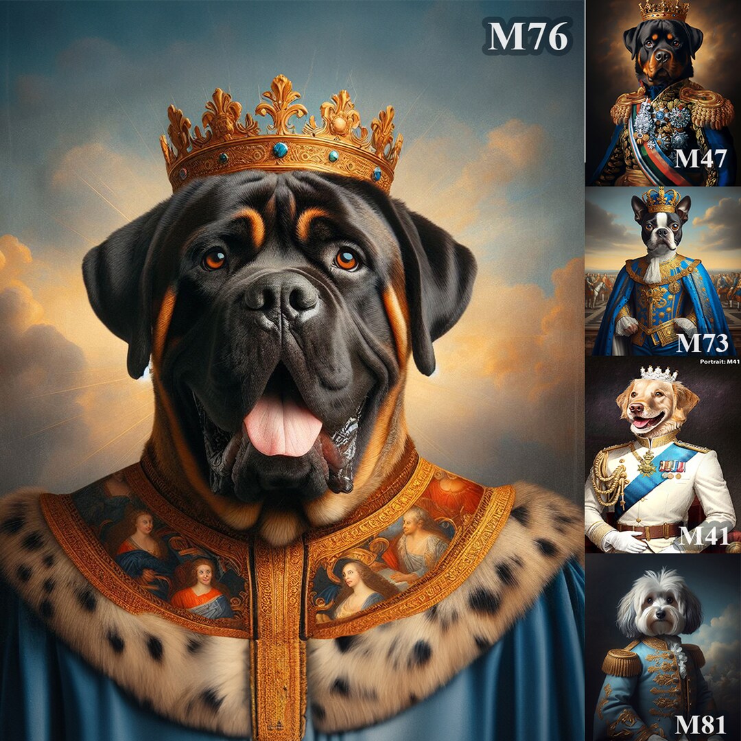 Mastiff Custom Portrait Using Photo of the Dog, Colorful King Pet ...