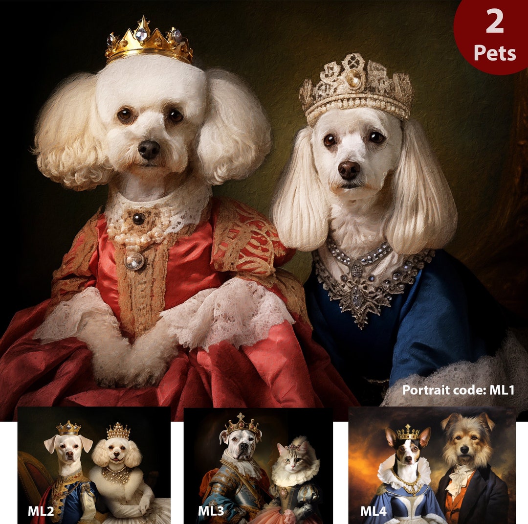 2-pet Portrait, Custom Pet Portrait, Pet Portrait Custom Dog Portrait ...
