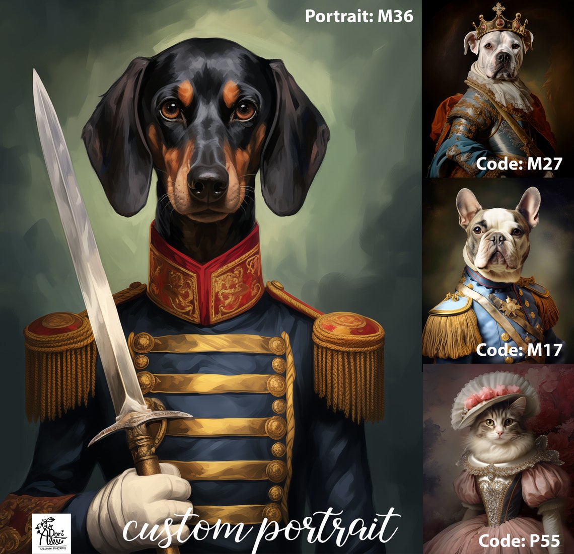 Emperor Dog Painting Print Personalized Dog Painting, Pet Lovers Gift ...