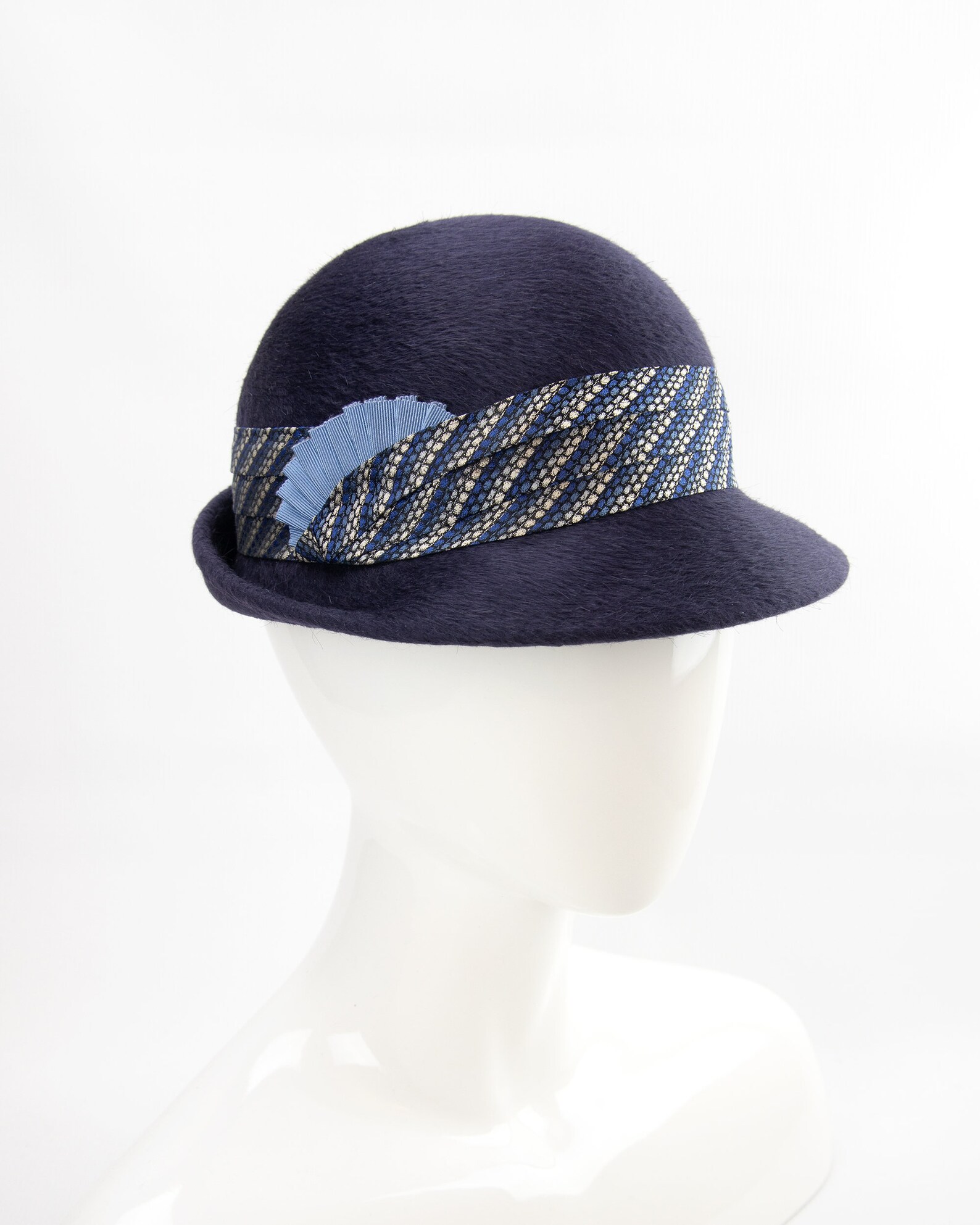 Navy Blue Trilby. 1930s Style Hat. Women's Fur Felt Fedora. Blue '30s ...