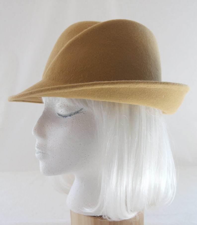 Mustard Yellow Fedora. Gold Fur Felt Hat With Black Onyx - Etsy