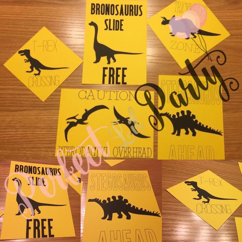 Dinosaur Signs, Dinosaur Party Decorations, Dinosaur Birthday Party - Etsy
