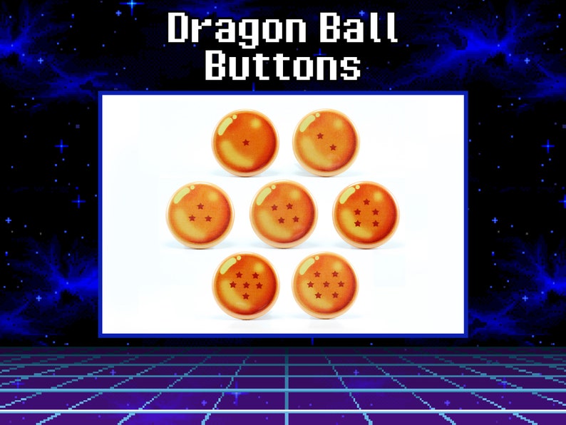 DBZ Set of 7 Dragon Ball Button Pins 1.25'' - Etsy