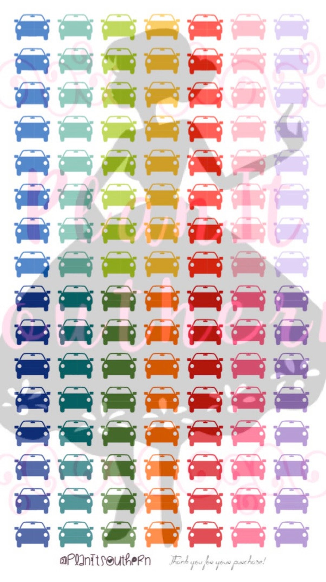 Car Icons front View / Planner Stickers / Planner Icon / Travelers ...