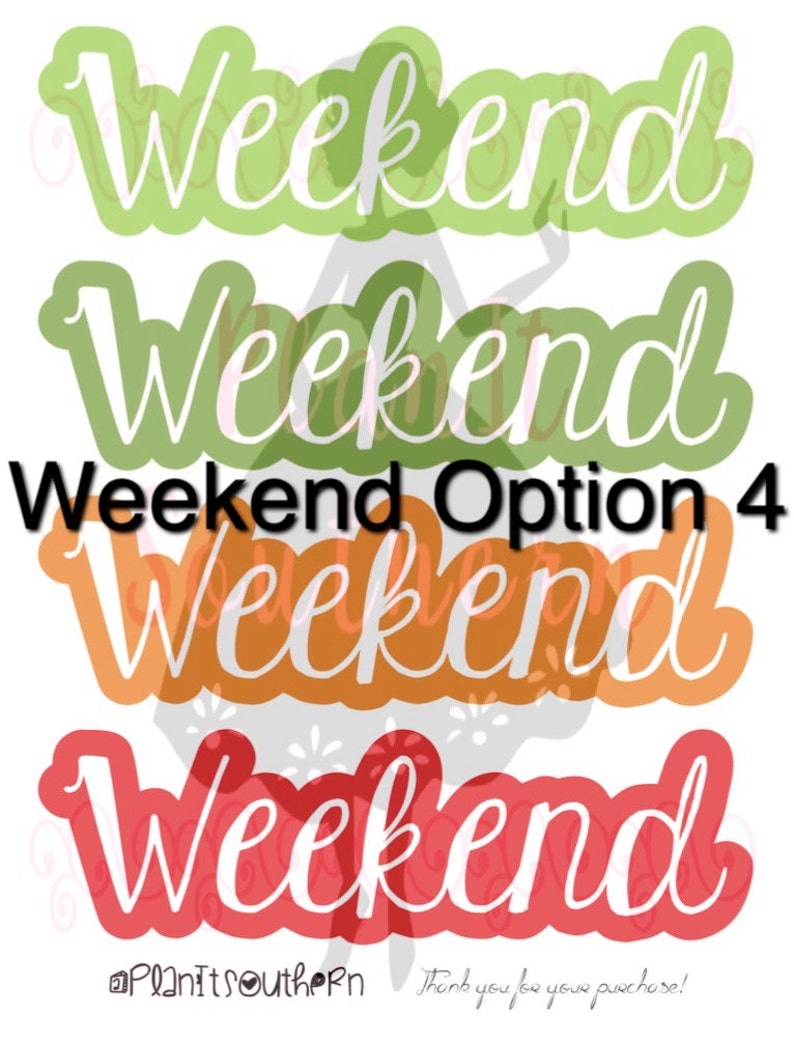 Weekend Banners (cursive Font) / Planner Stickers / Planner Icon ...