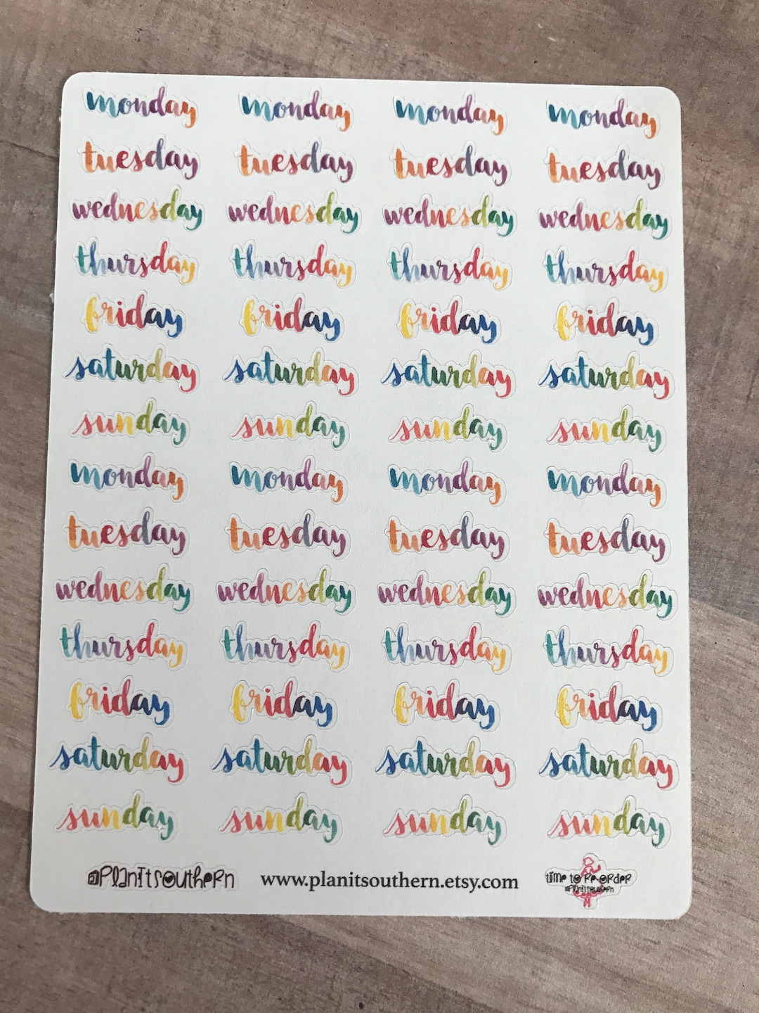 Watercolor Days of the Week / Planner Stickers / Planner Icon ...