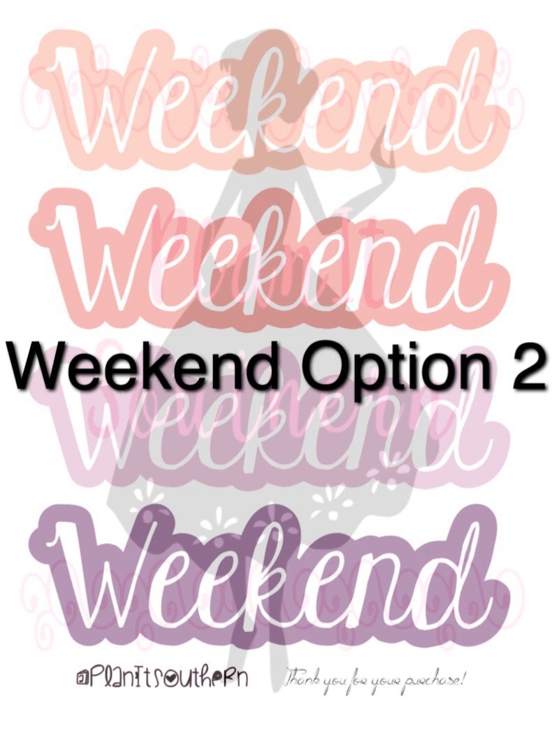 Weekend Banners (cursive Font) / Planner Stickers / Planner Icon ...
