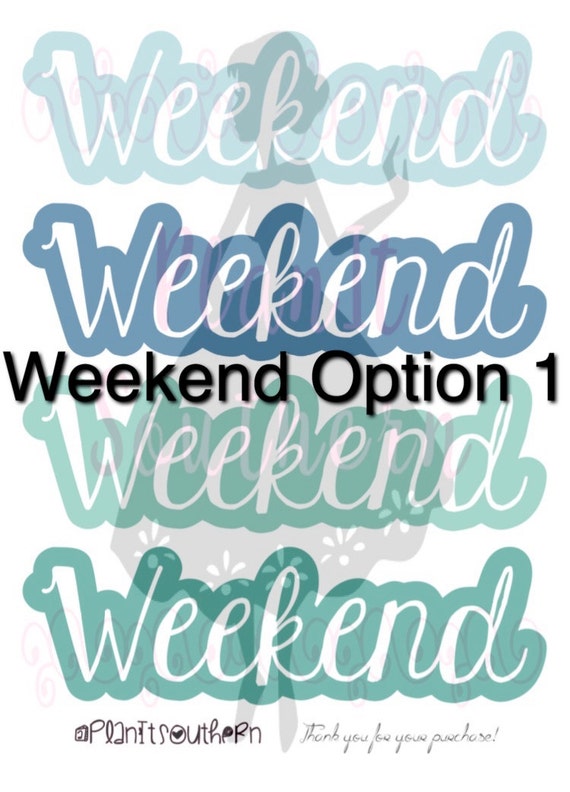 Weekend Banners cursive Font / Planner Stickers / Planner - Etsy