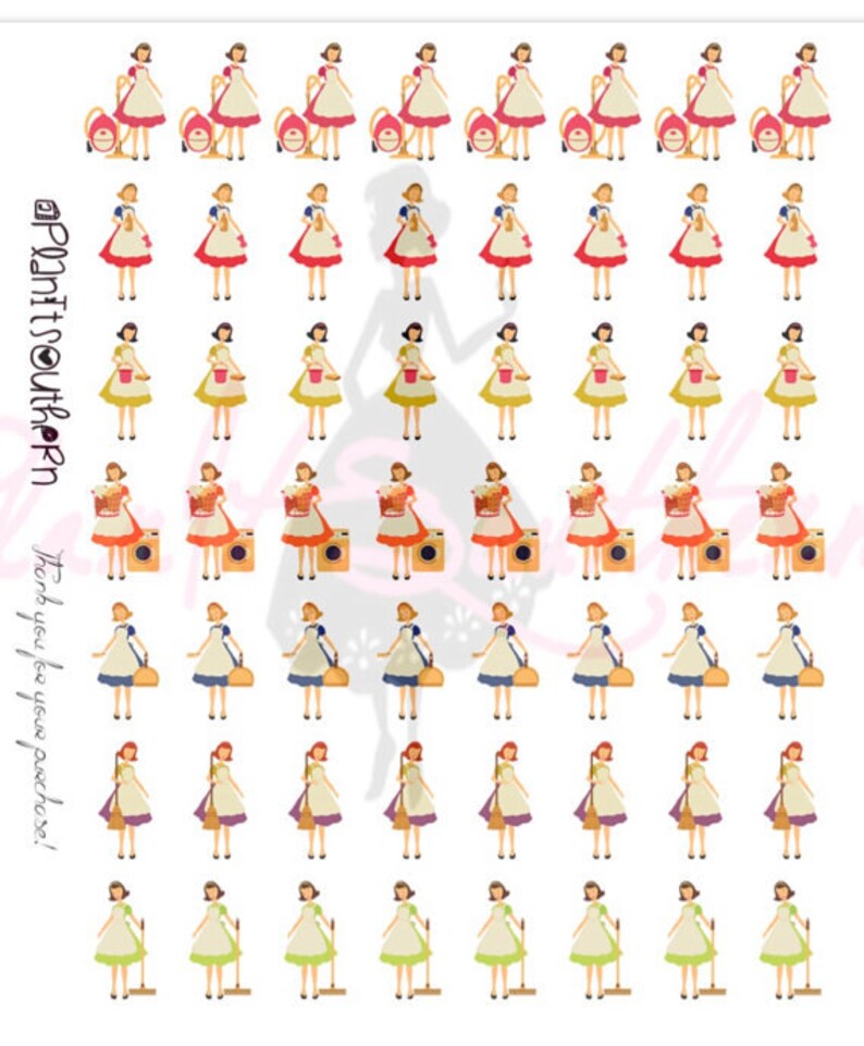 Classy Maid Icon / Planner Stickers / Planner Icon / Travelers Notebook ...