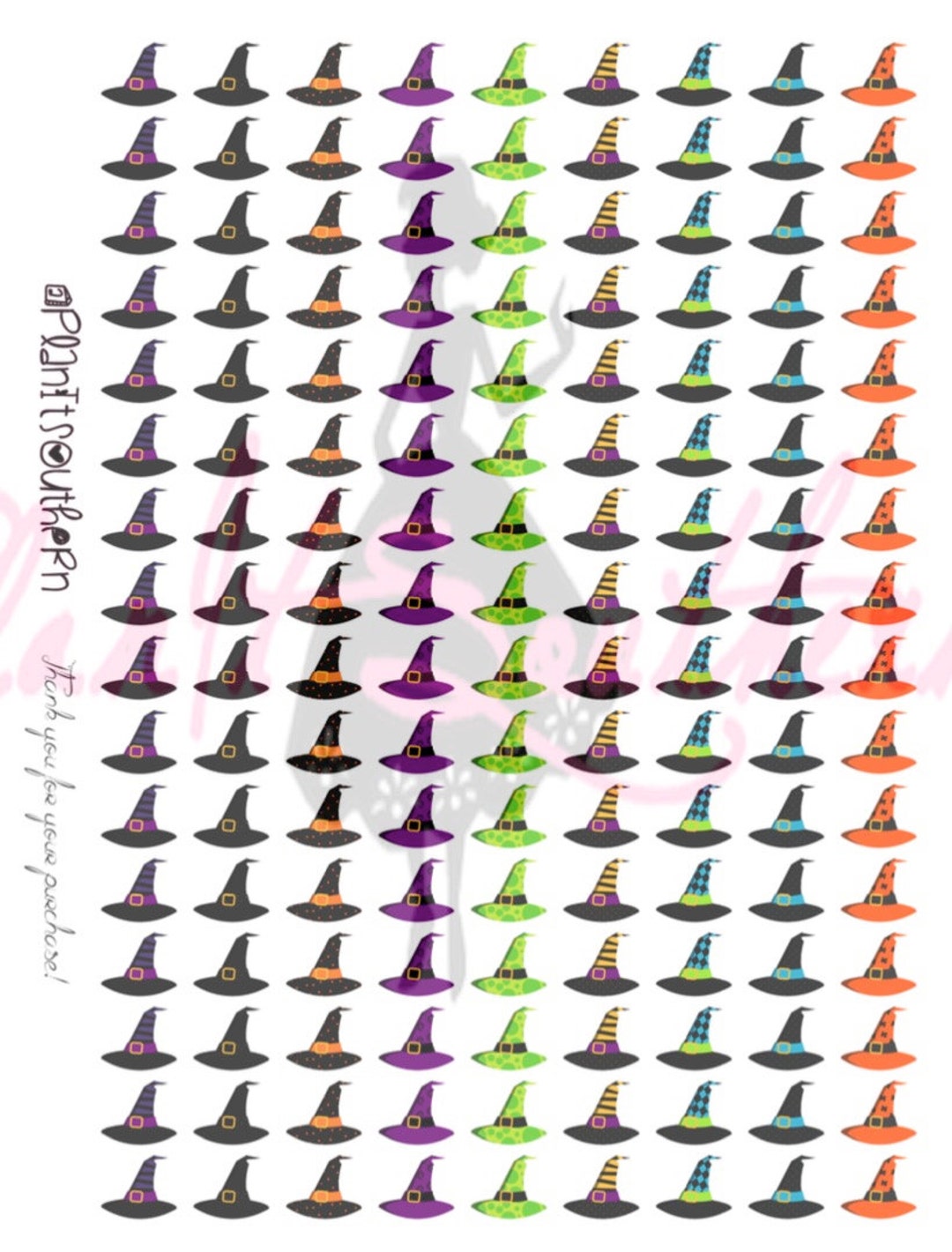 Witch Hats / Planner Stickers / Planner Icon / Travelers Notebook ...