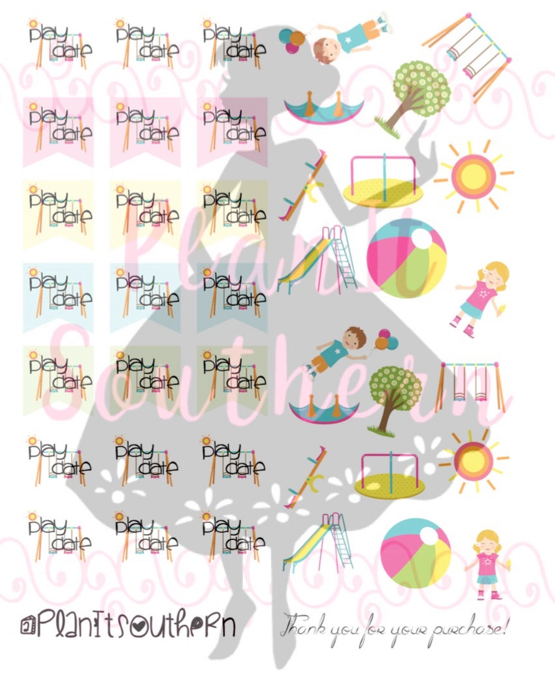 Play Date Flags and Icons / Planner Stickers / Planner Icon / Travelers ...