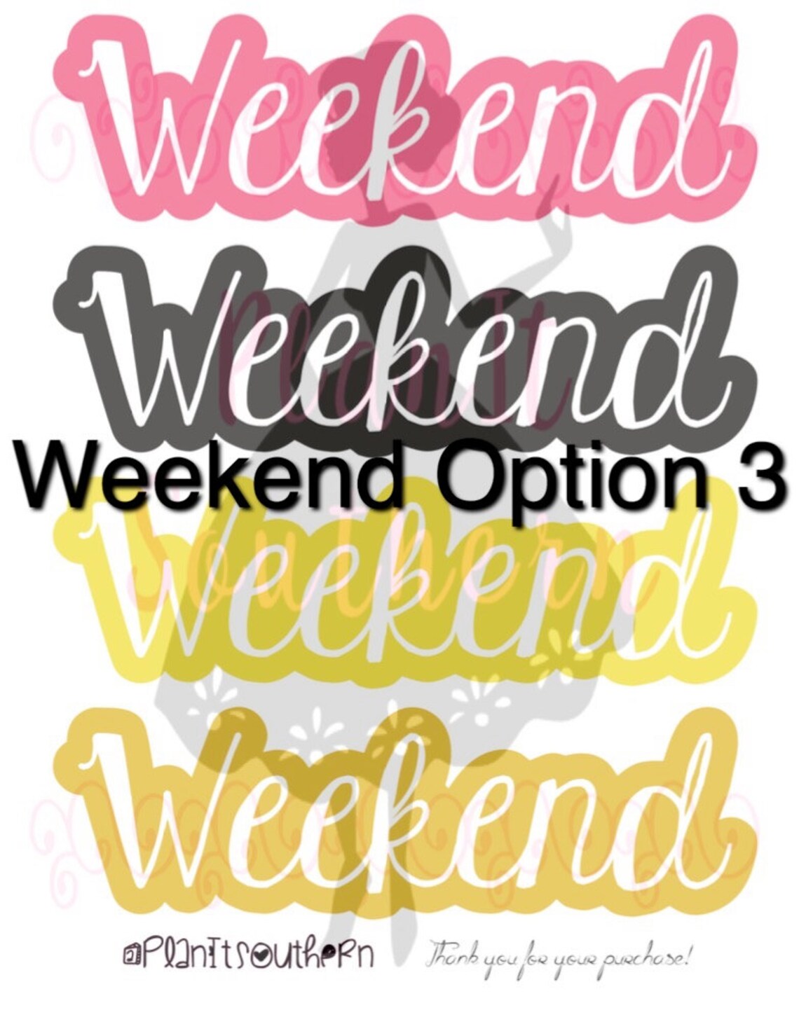 Weekend Banners (cursive Font) / Planner Stickers / Planner Icon ...