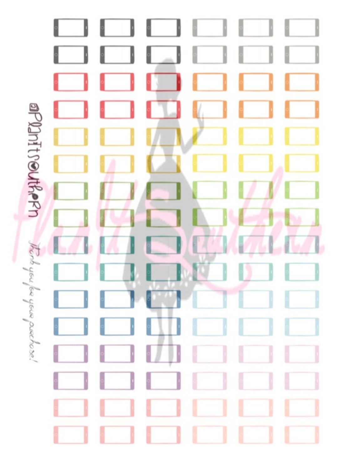 Cell Phone Icon / Planner Stickers / Planner Icon / Travelers Notebook ...