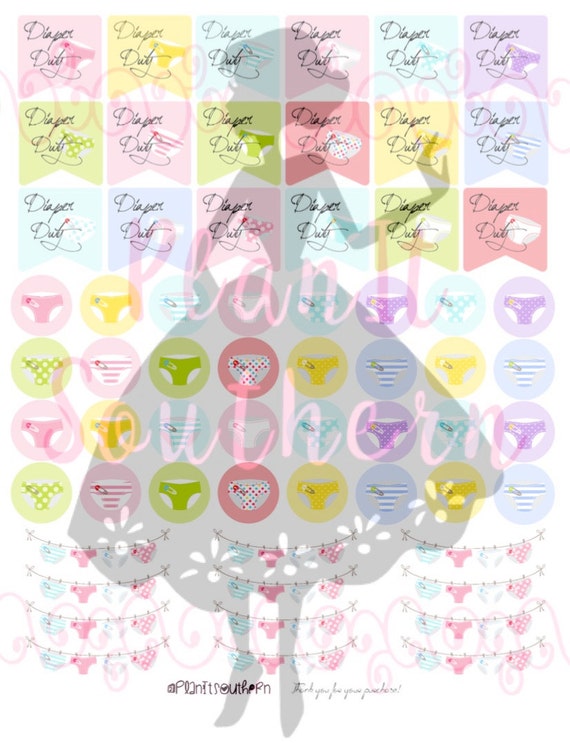 Diaper Duty Flags and Icons / Planner Stickers / Planner Icon | Etsy