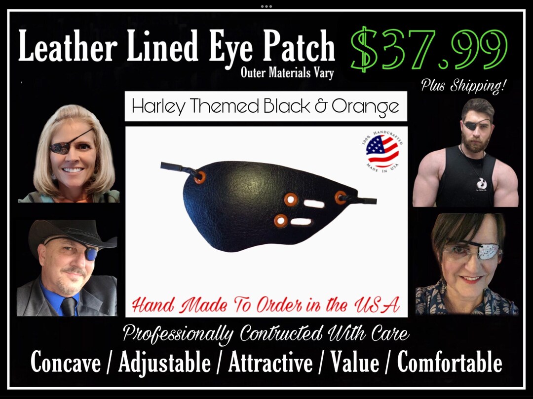 Harley Themed Handmade Leather Eye Patch Congressman Dan - Etsy Australia