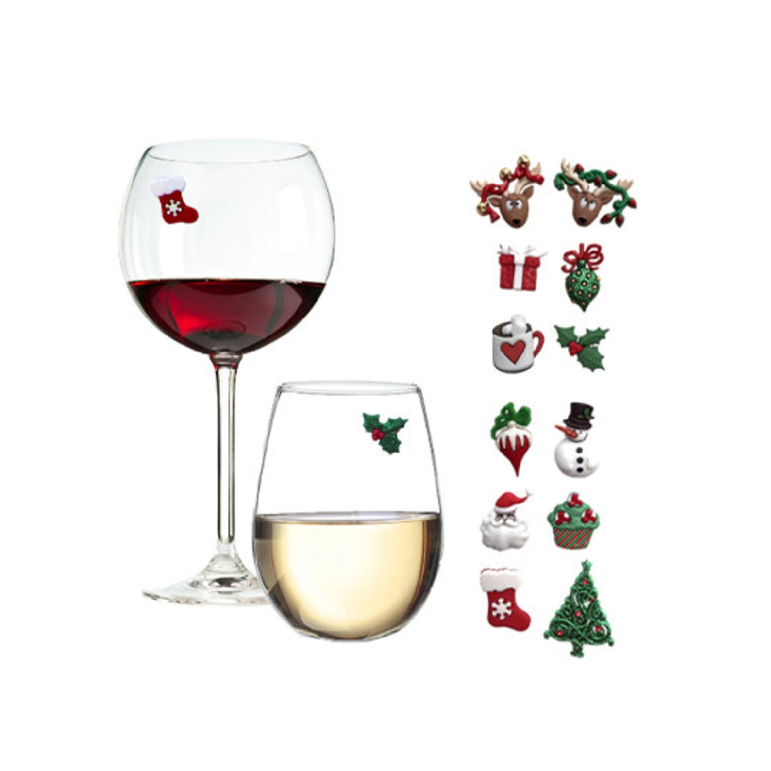 Christmas Magnetic Wine Glass Charms for Entertaining - Etsy