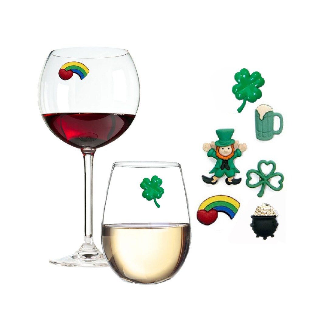 St Patrick's Day Irish Magnetic Wine Glass Charms, Irish Wine Charms ...