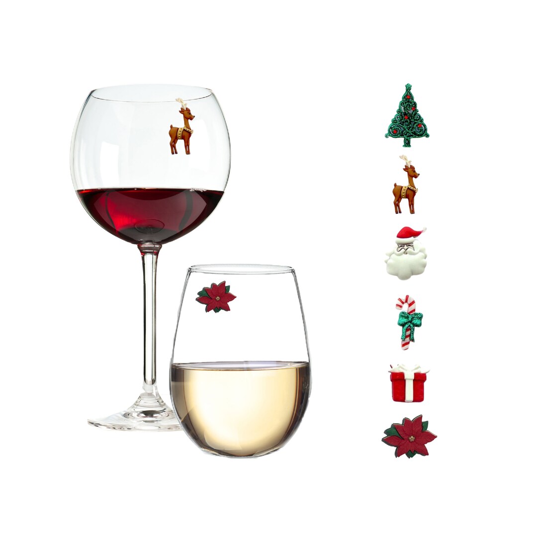 Christmas Magnetic Wine Glass Charms - Stocking Stuffers for Wine ...